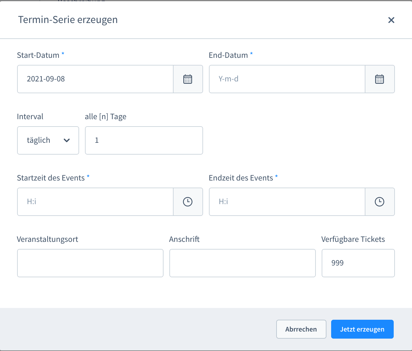 Terminserie erzeugen
